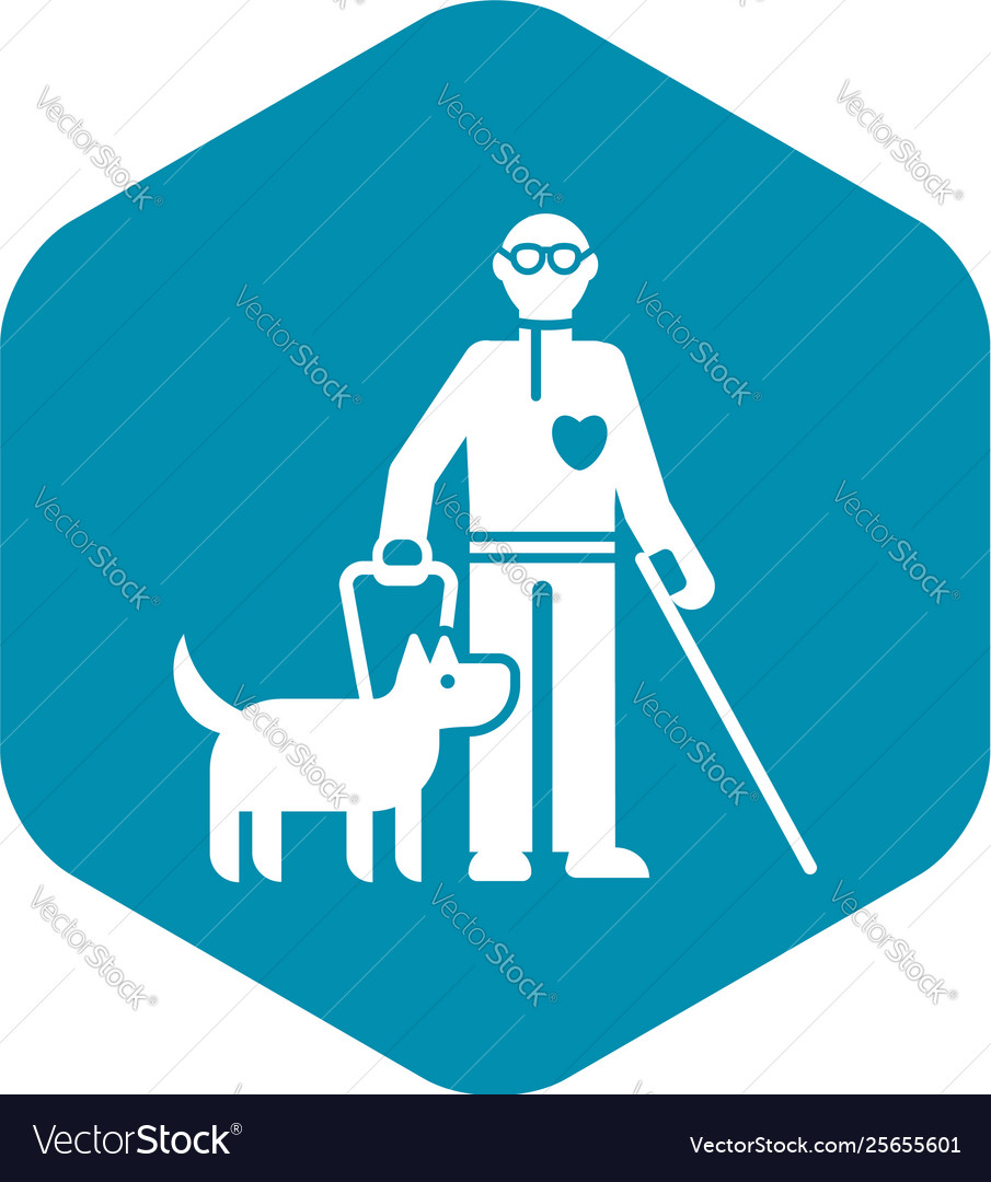 Invalid person with dog icon simple style Vector Image Invalid person with dog icon simple style Vector Image
