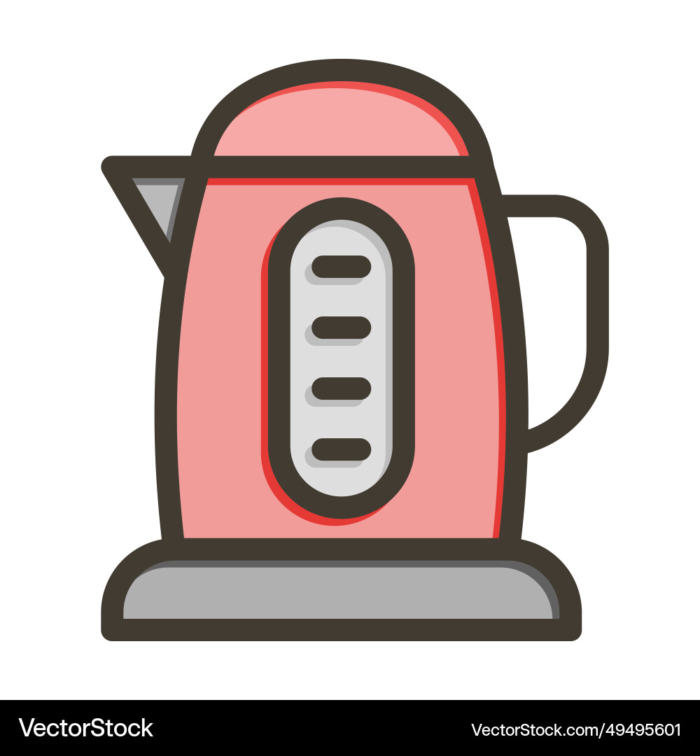 Kettle thick line filled colors icon for personal Vector Image