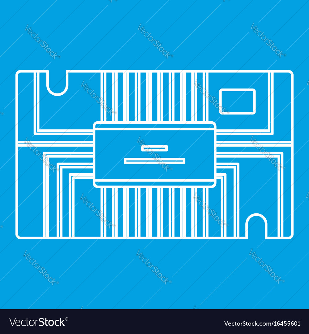 Microchip Icon Outline Royalty Free Vector Image