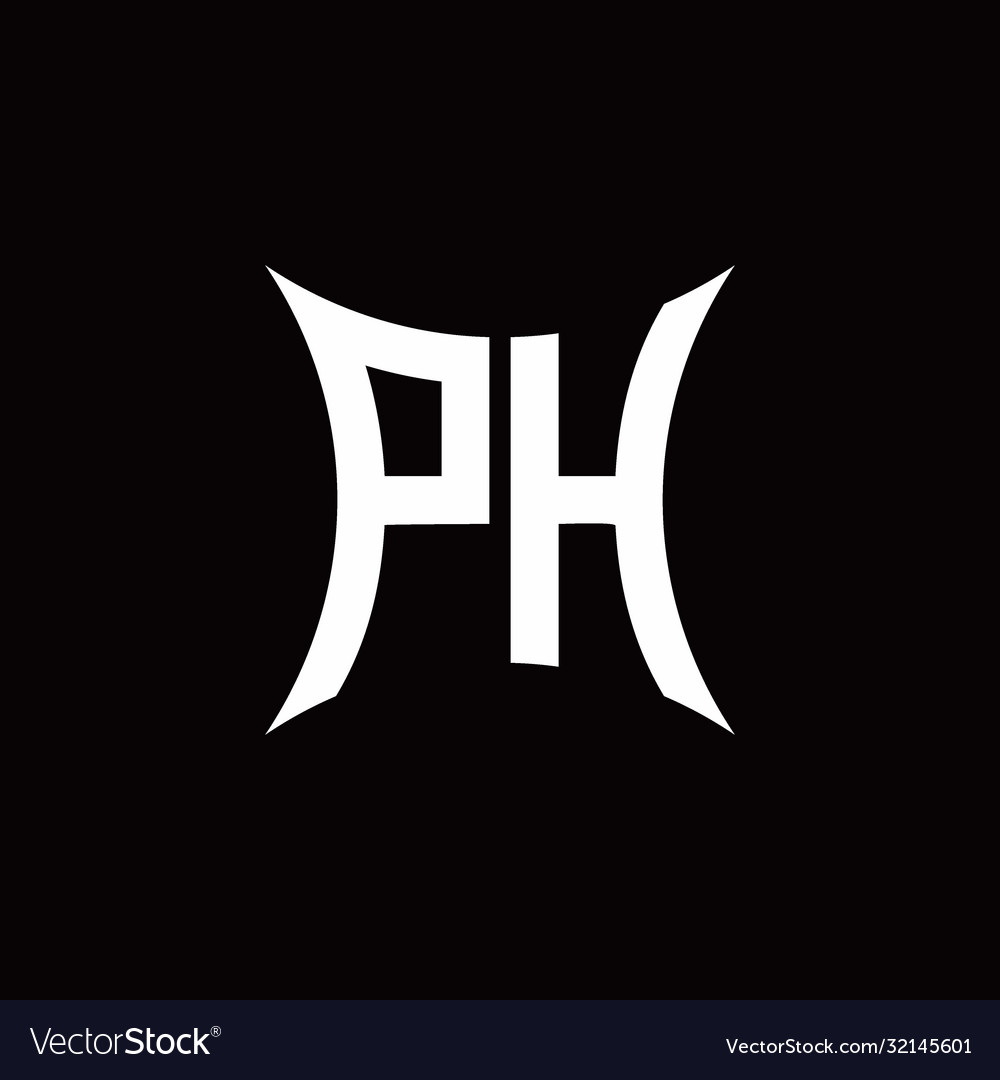 Ph monogram logo with sharped shape design Vector Image