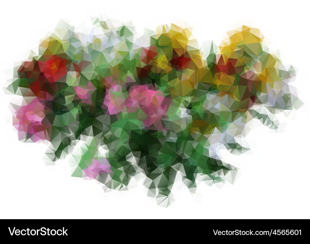 Polygon a bouquet of flowers Royalty Free Vector Image