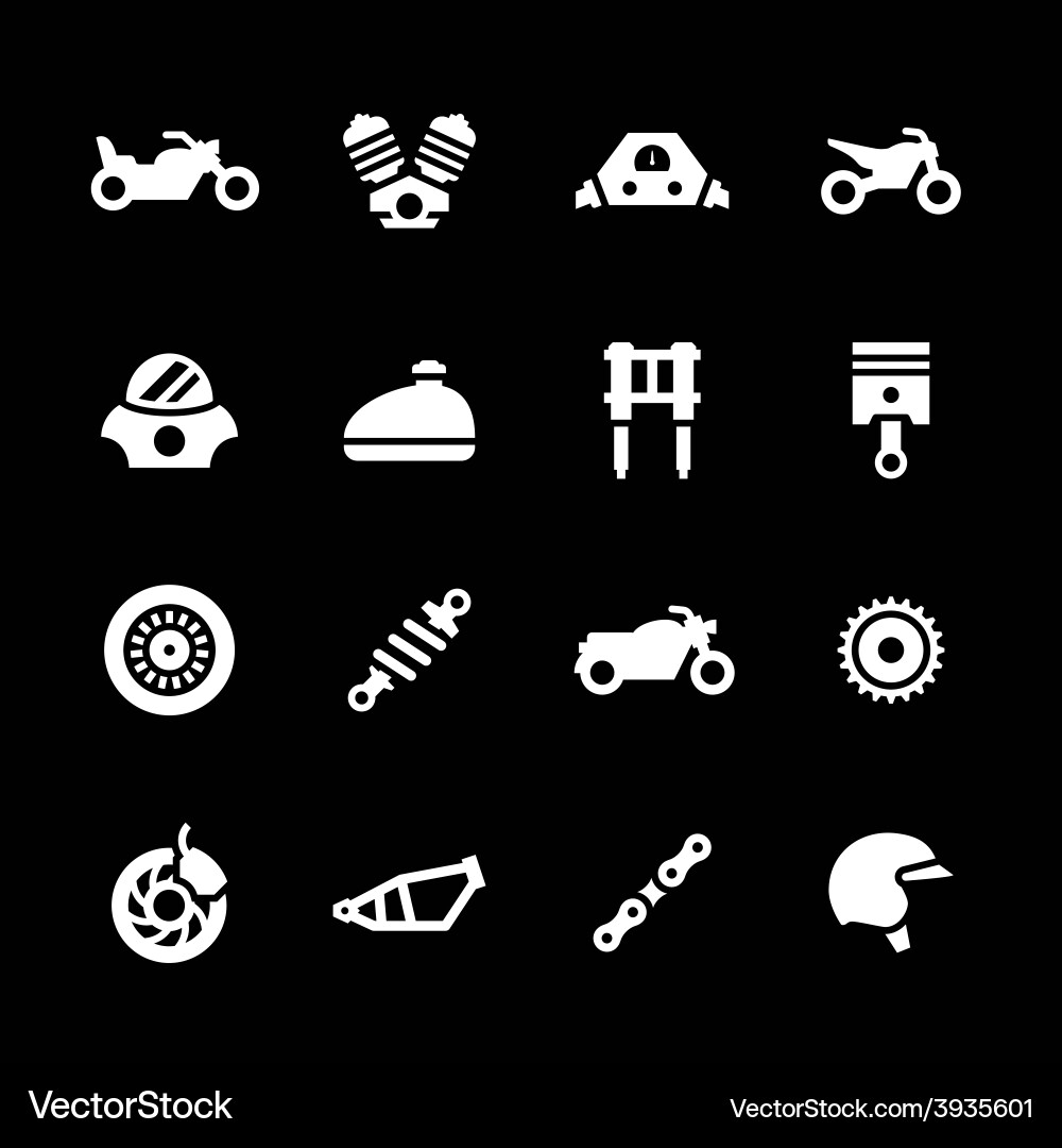 Set icons of motorcycle Royalty Free Vector Image