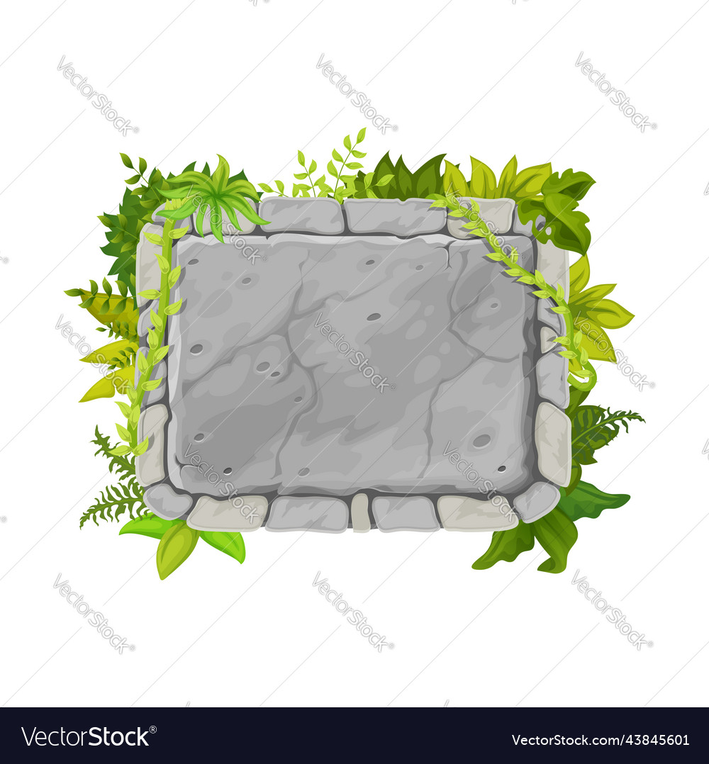 Stone Game Interface Ui Game Button Gui Element Vector Image