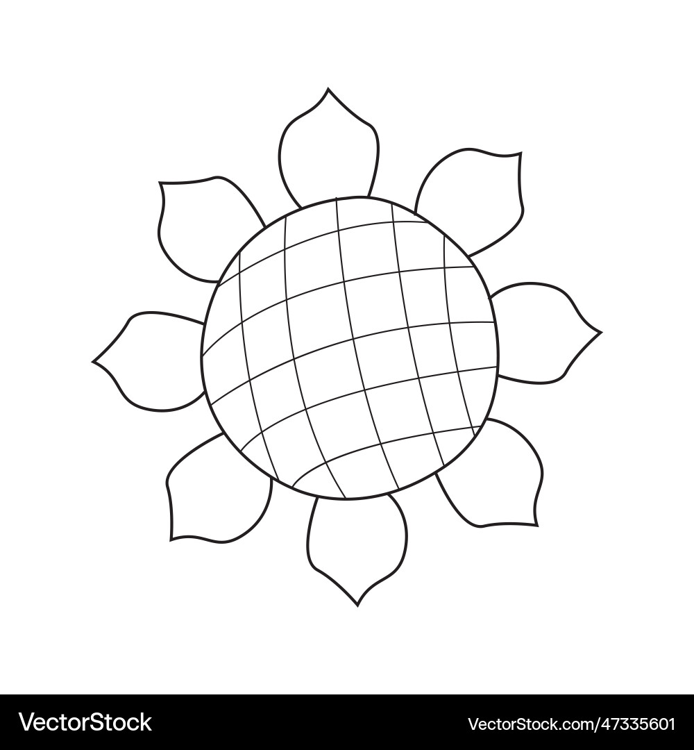 Sunflower in doodle style Royalty Free Vector Image