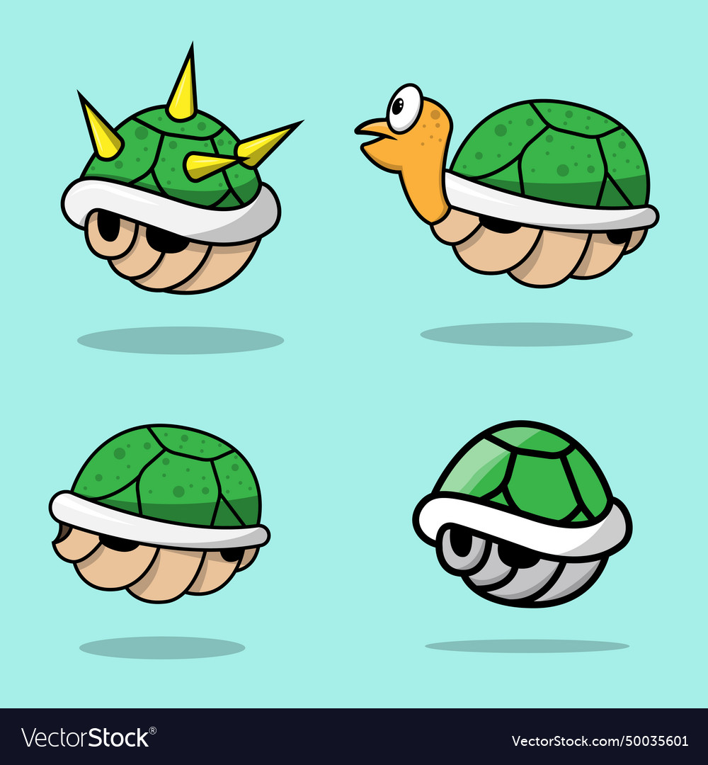Turtle shell game pack Royalty Free Vector Image