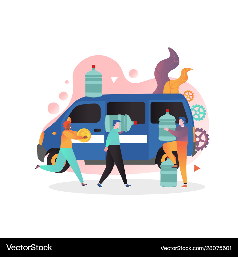 Water delivery service concept for web Royalty Free Vector