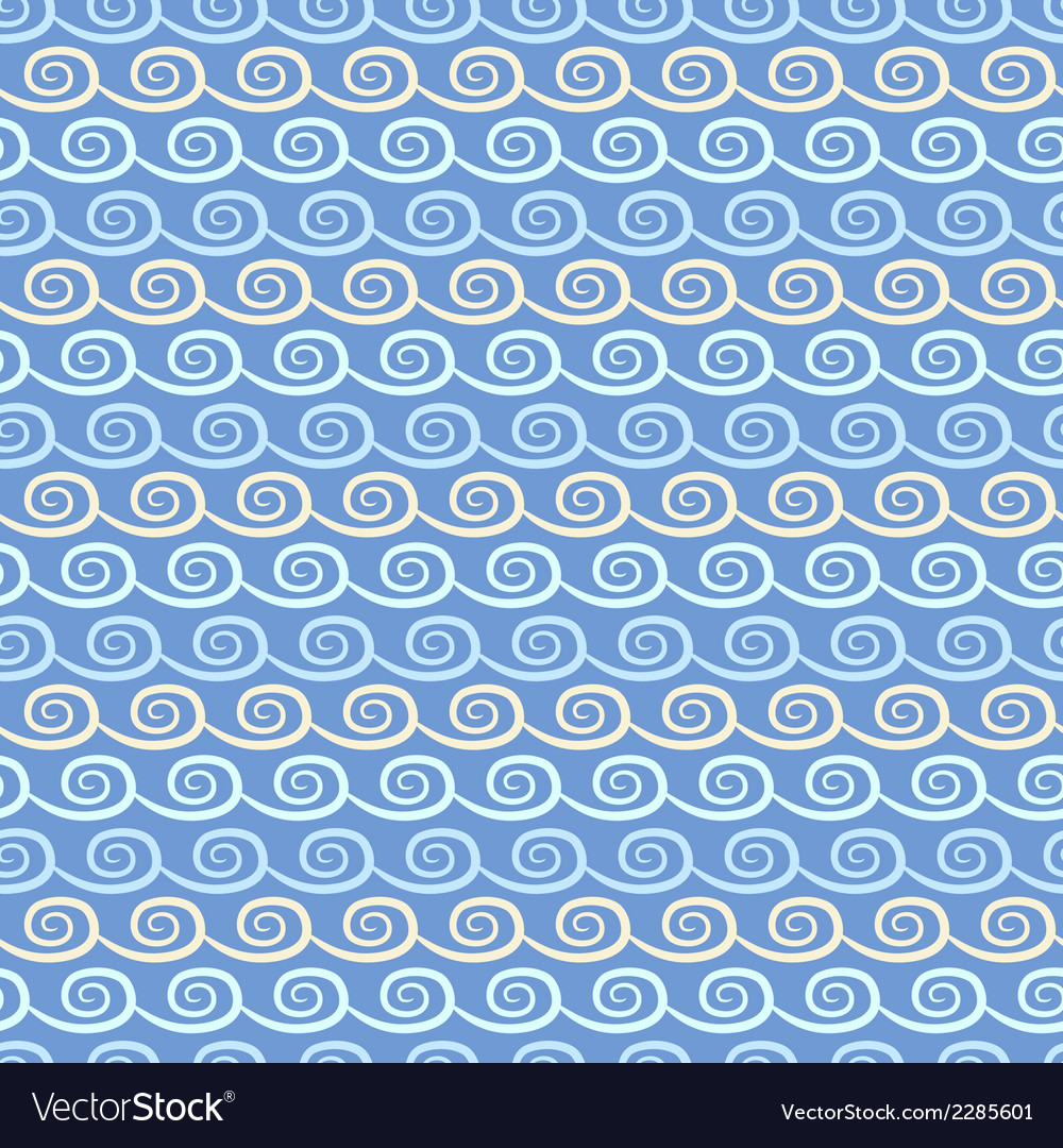 Wave different seamless patterns tiling Royalty Free Vector