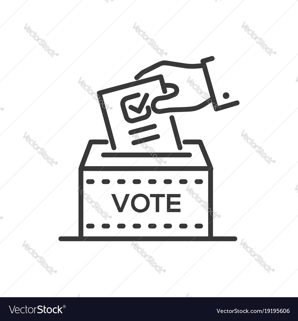 Ballot box - line design single isolated icon Vector Image