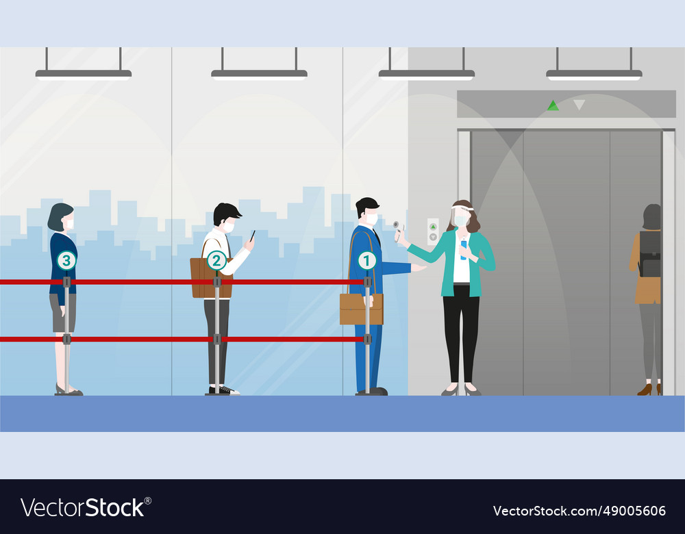 Business people stand apart at queue line Vector Image