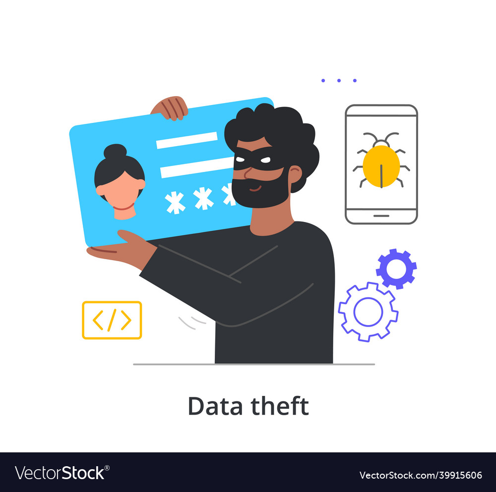 Data theft concept Royalty Free Vector Image - VectorStock