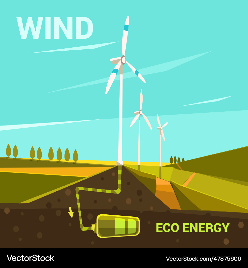 Ecological energy cartoon energy Royalty Free Vector Image