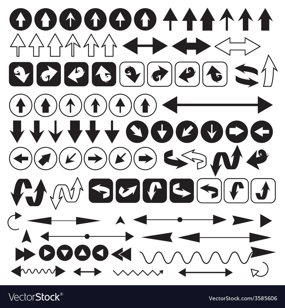 Flat design arrows set Royalty Free Vector Image