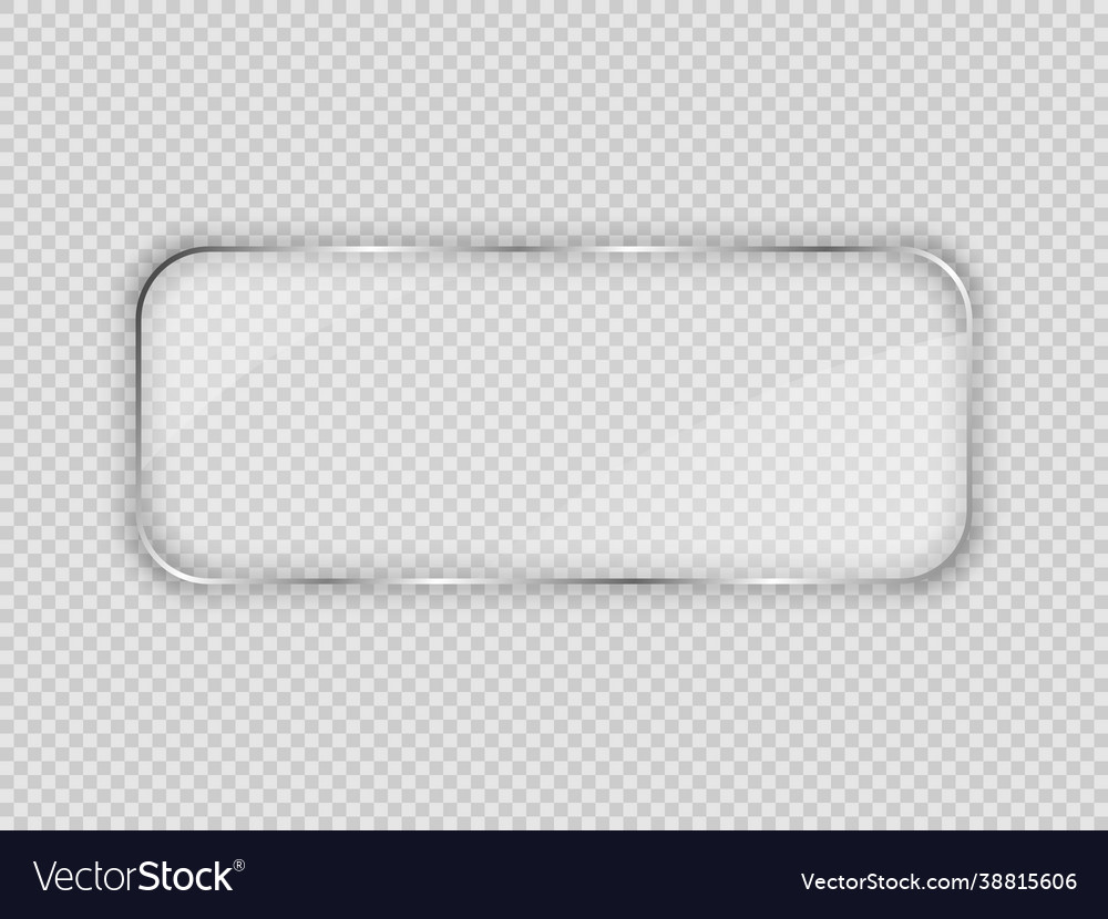 Glass plate in rounded rectangular frame Vector Image