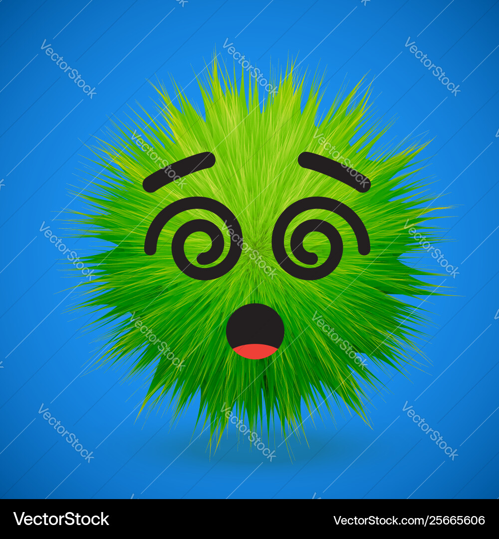 High-detailed 3d fur smiley emoticon Royalty Free Vector