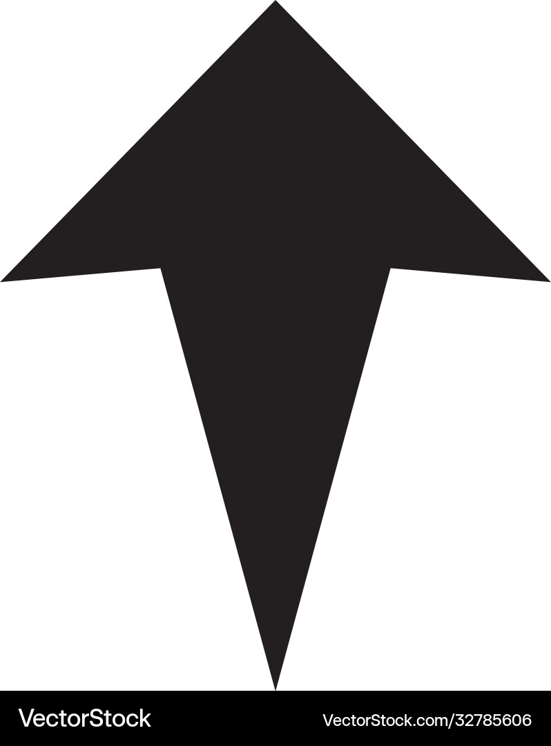 Long arrow up icon silhouette style Royalty Free Vector