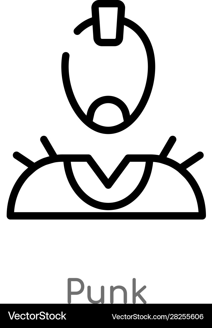 Outline punk icon isolated black simple line Vector Image