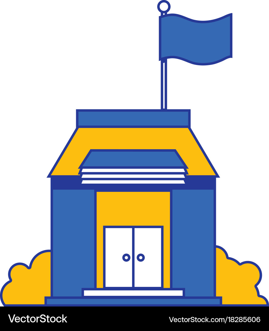 School education with roof and doors design Vector Image