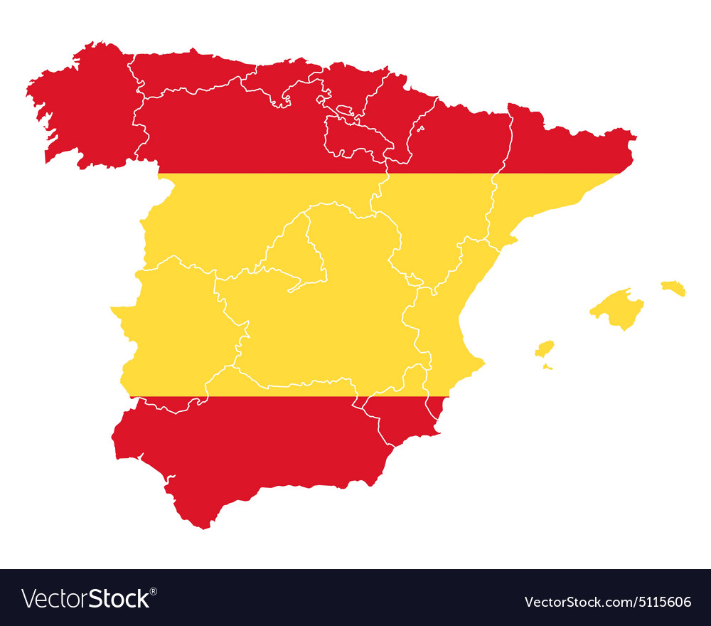 Spain Map and Flags Royalty Free Vector Image - VectorStock