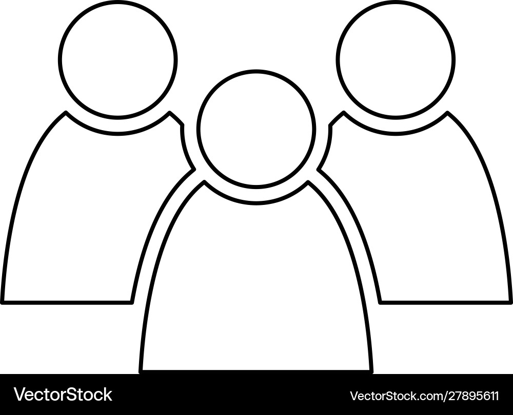 3 people icon group persons simplified human Vector Image