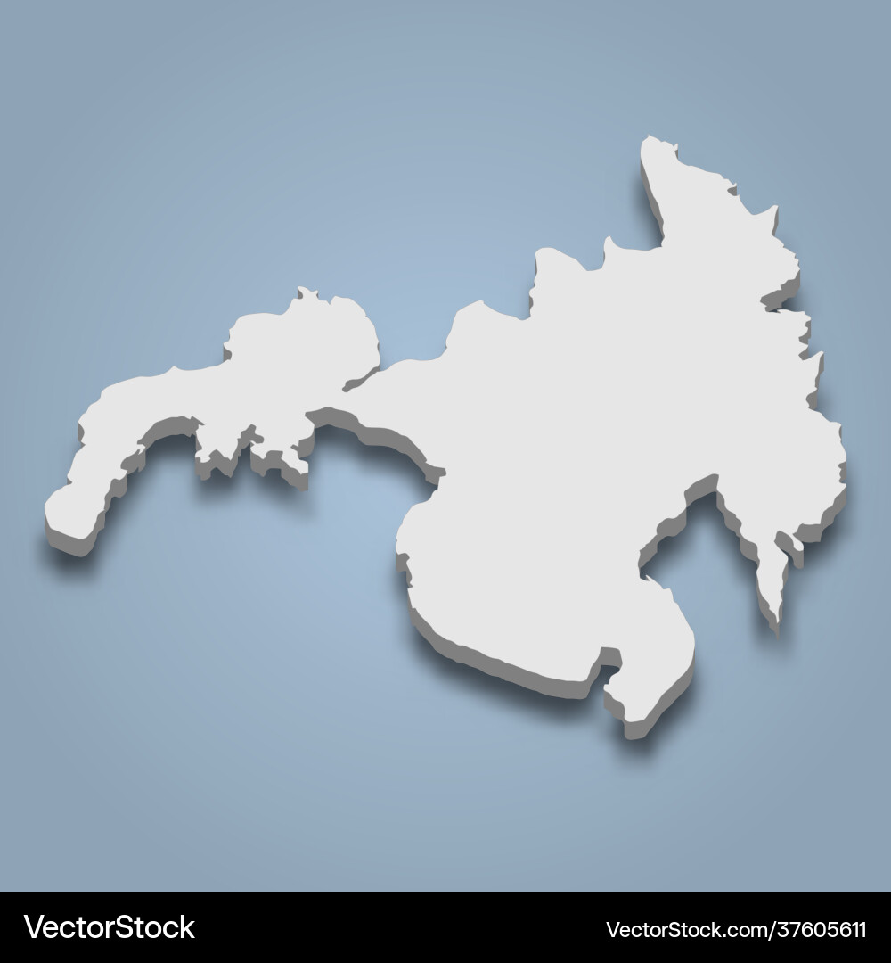 3d isometric map mindanao is an island in Vector Image