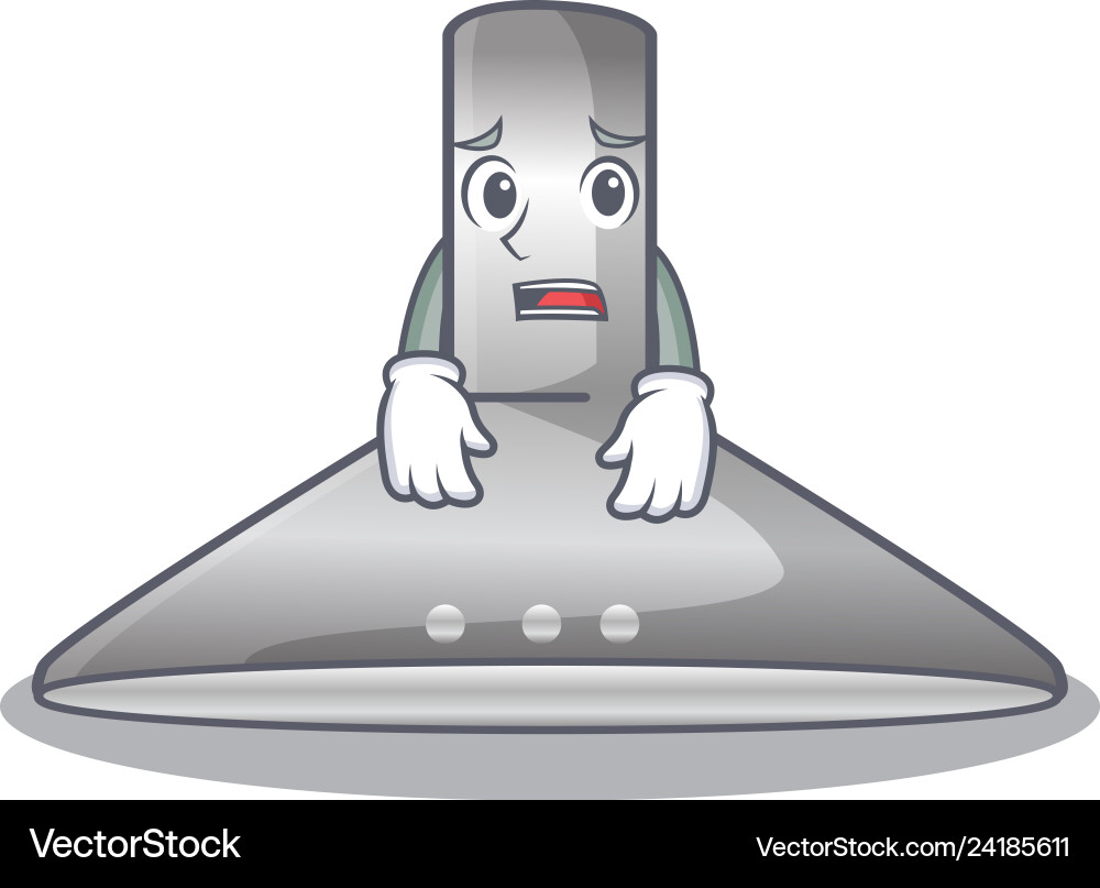 Afraid kitchen hood isolated with the cartoon Vector Image