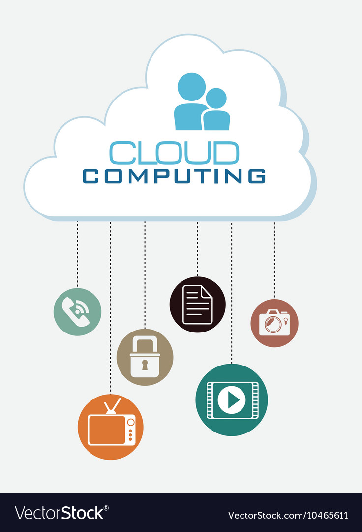 Cloud computing data icon Royalty Free Vector Image