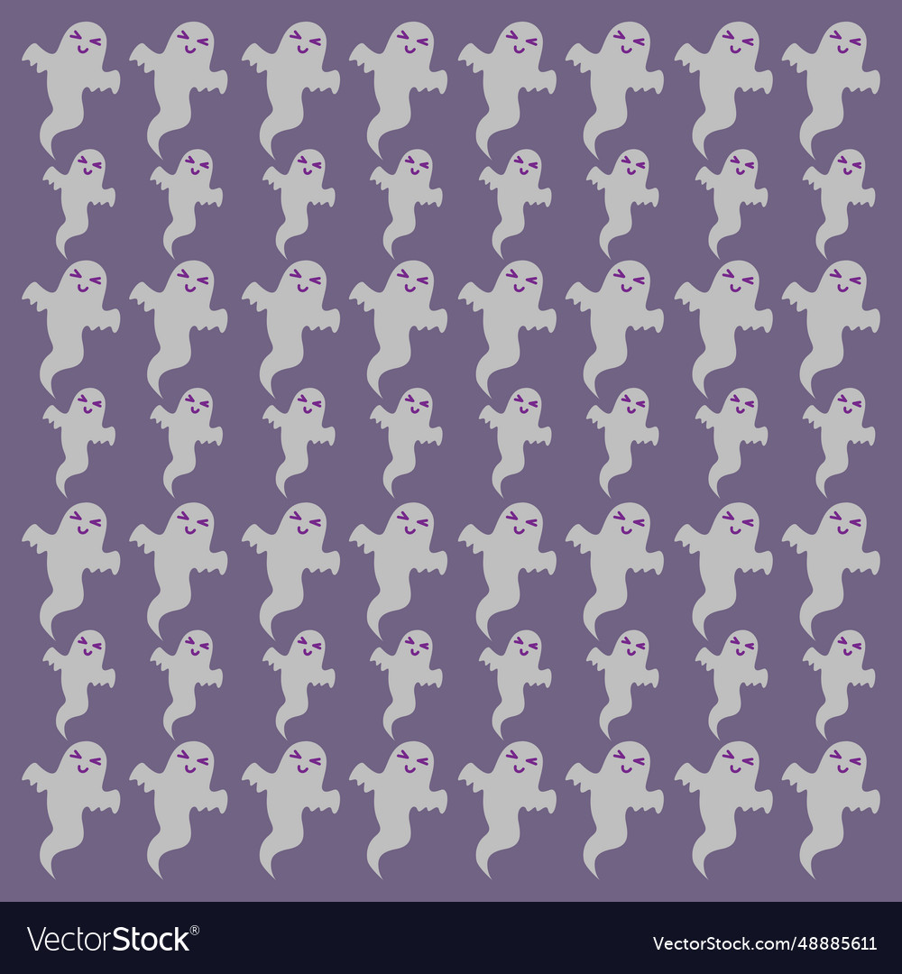 Cute smiling ghosts pattern background texture Vector Image