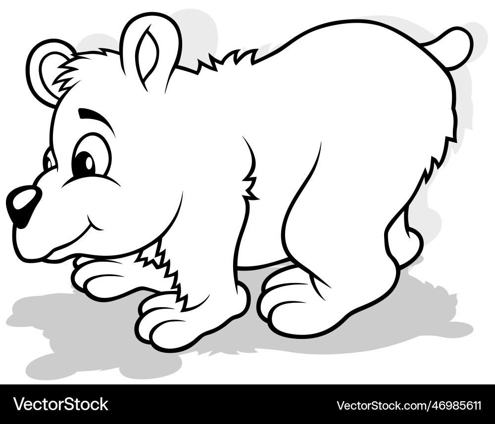 Drawing of a teddy bear from side view Royalty Free Vector