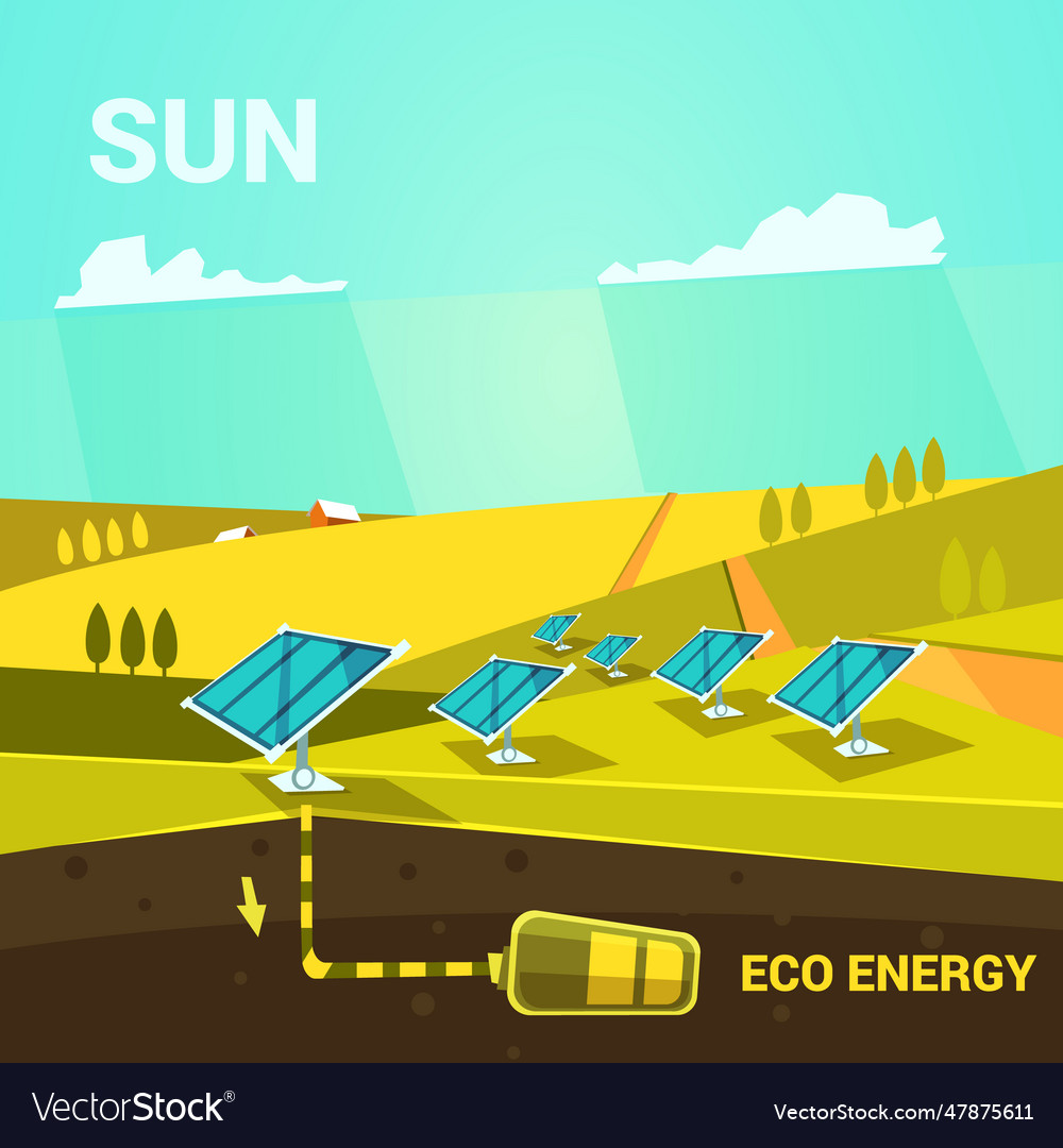 Ecologycal energy cartoon energy Royalty Free Vector Image