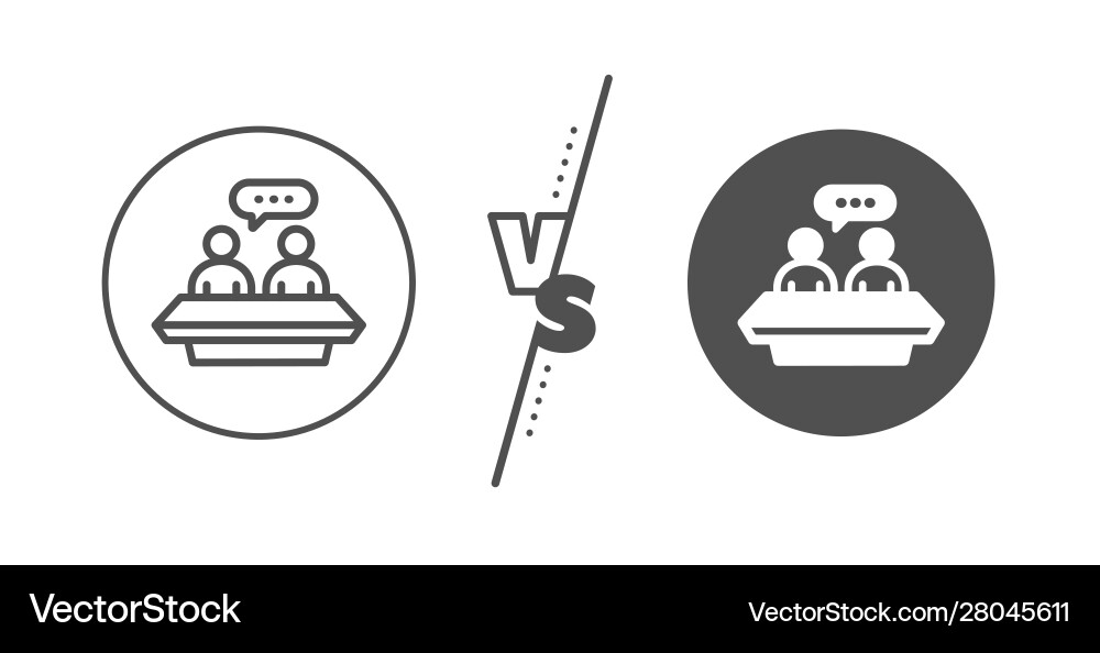 Employees talk line icon collaboration sign Vector Image