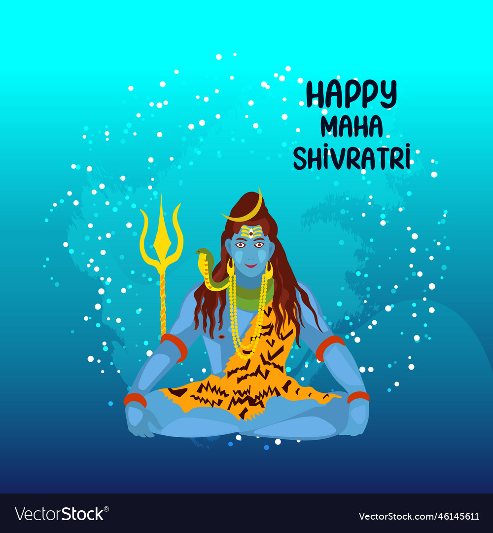Happy maha shivratri greeting card design Vector Image