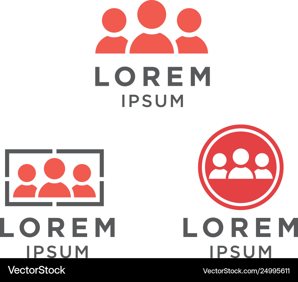 Icon logo design for community and organization Vector Image