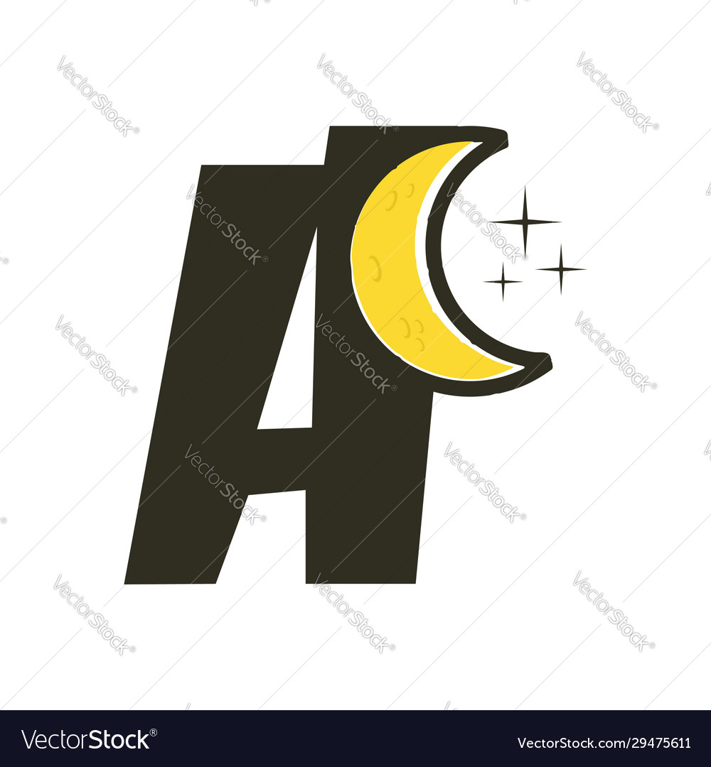 Initial moon Royalty Free Vector Image - VectorStock