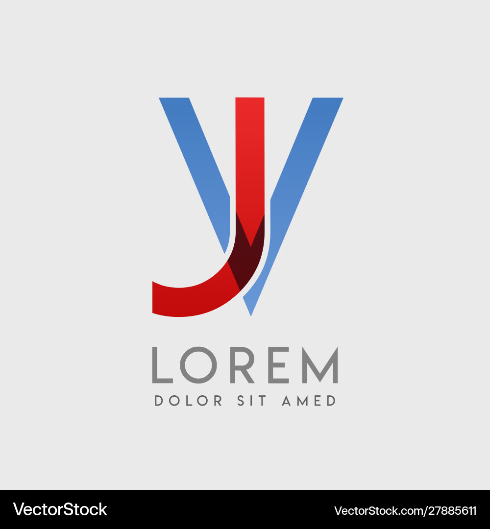 Jv logo letters with blue and red gradation Vector Image