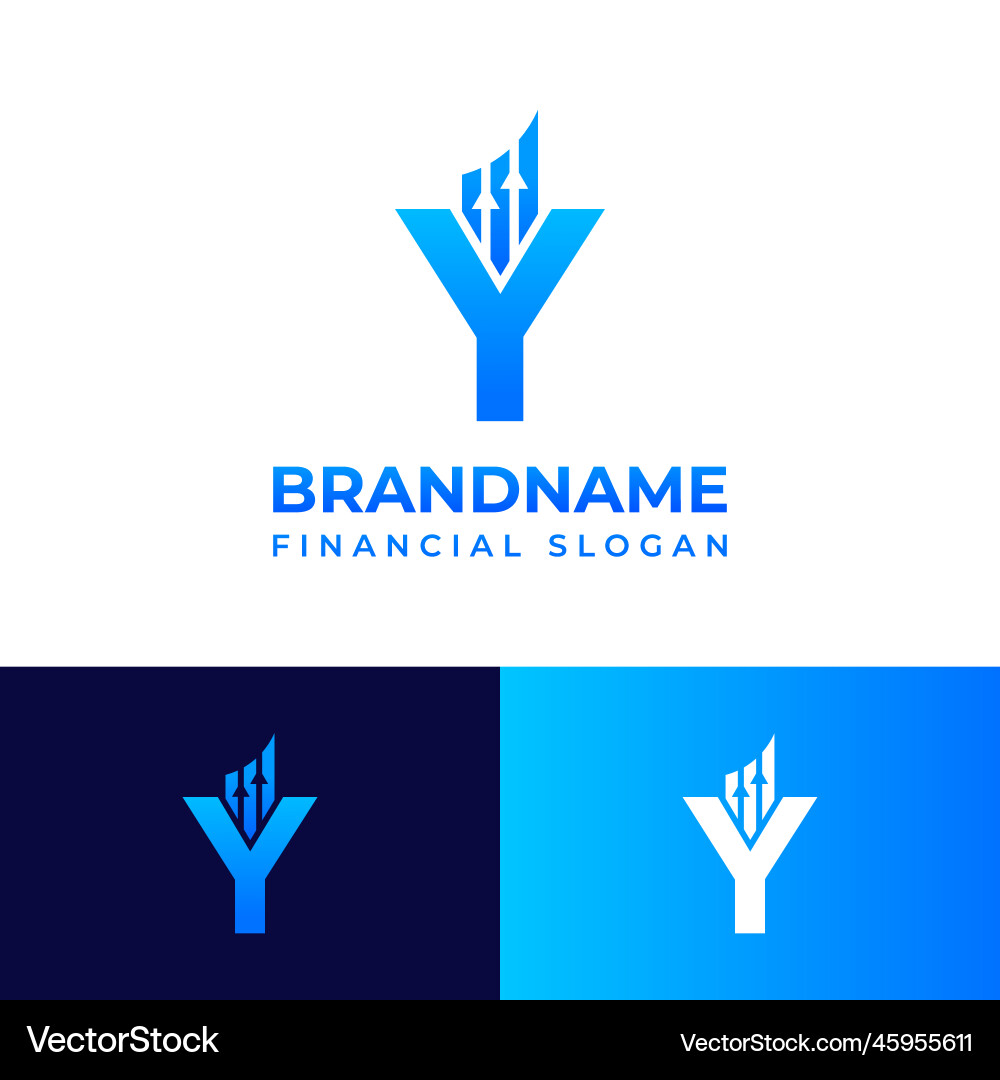 Letter y financial chart logo suitable for any Vector Image