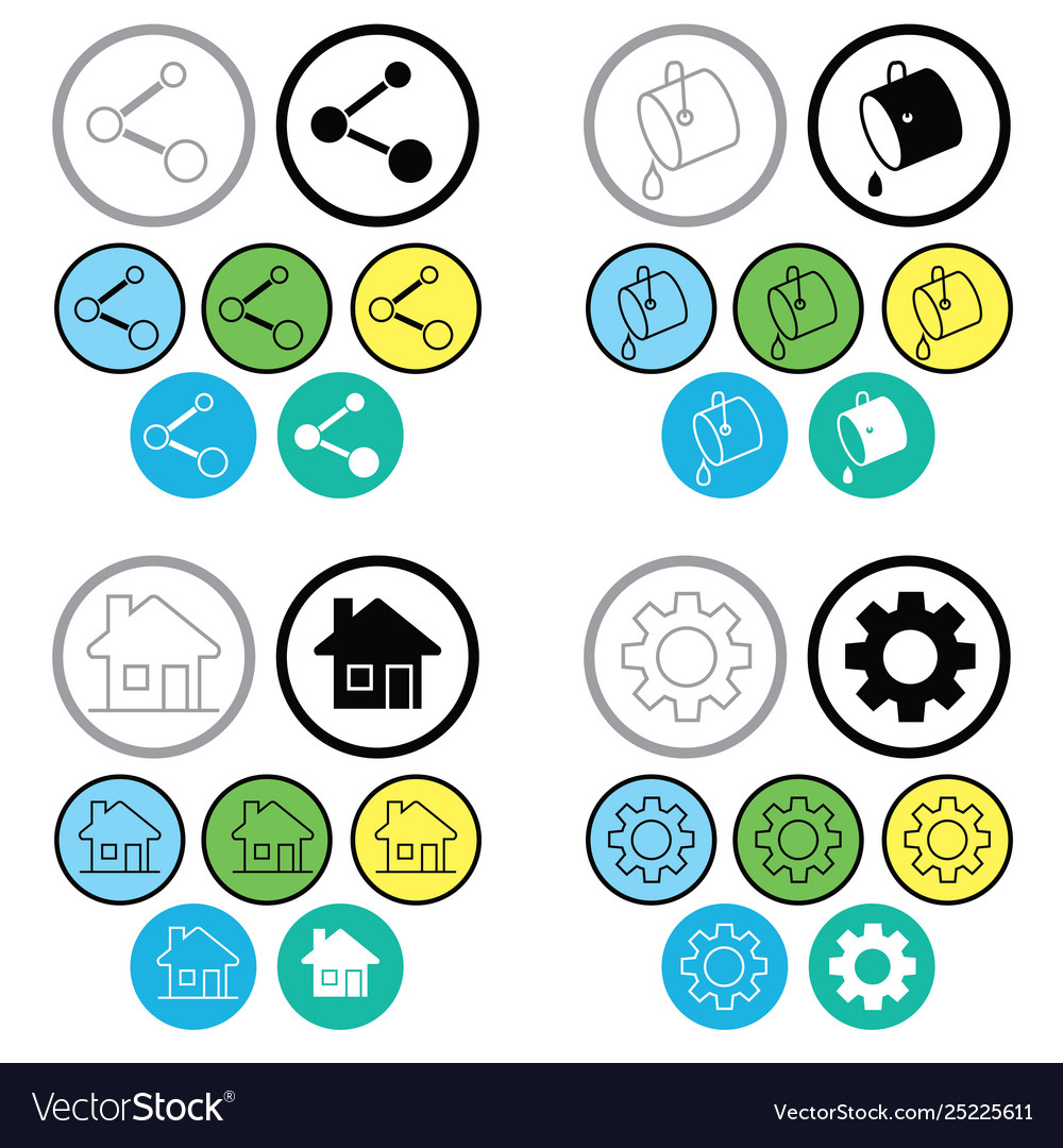 Line icon set isolated on white background Vector Image