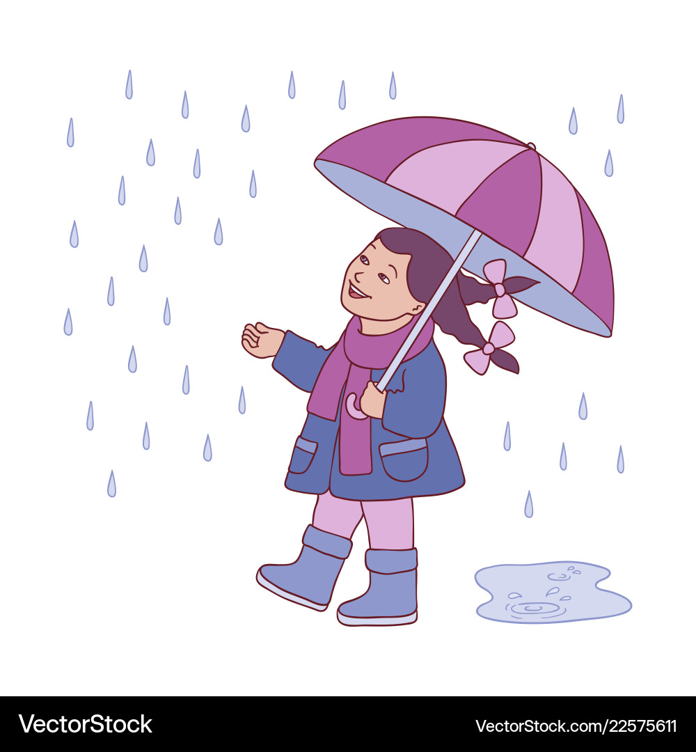 Little kid girl under Royalty Free Vector Image