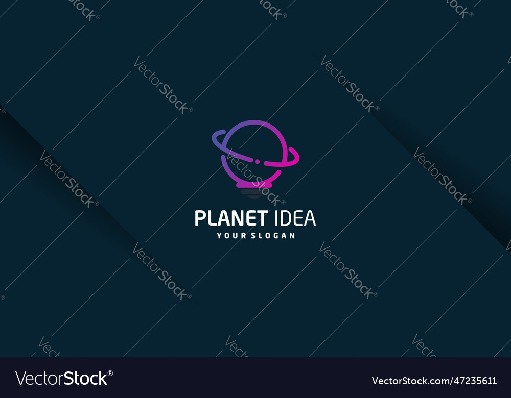 Planet logo template with creative elements Vector Image