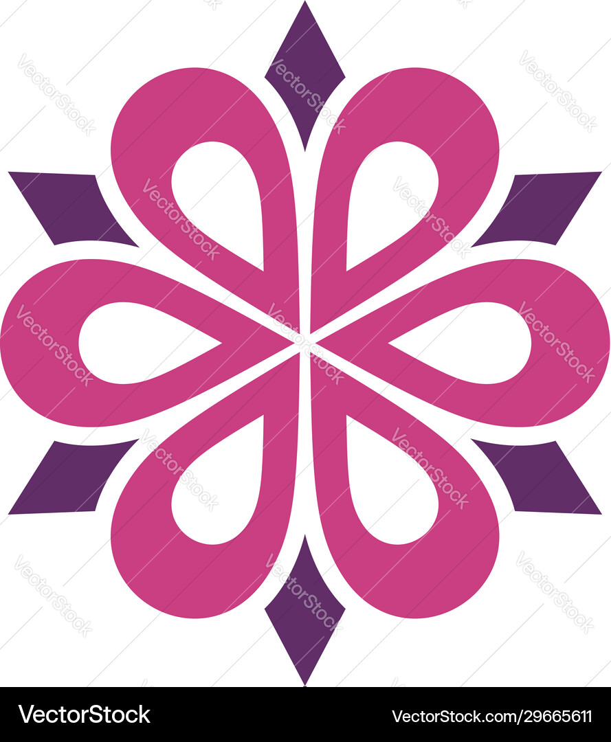 Purple flower logo template design eps 10 Vector Image