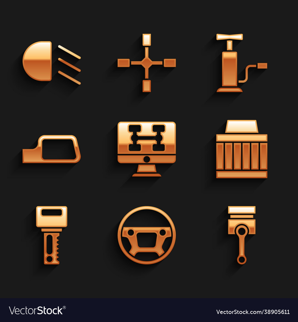 Set diagnostics condition car steering wheel Vector Image Set diagnostics condition car steering wheel Vector Image