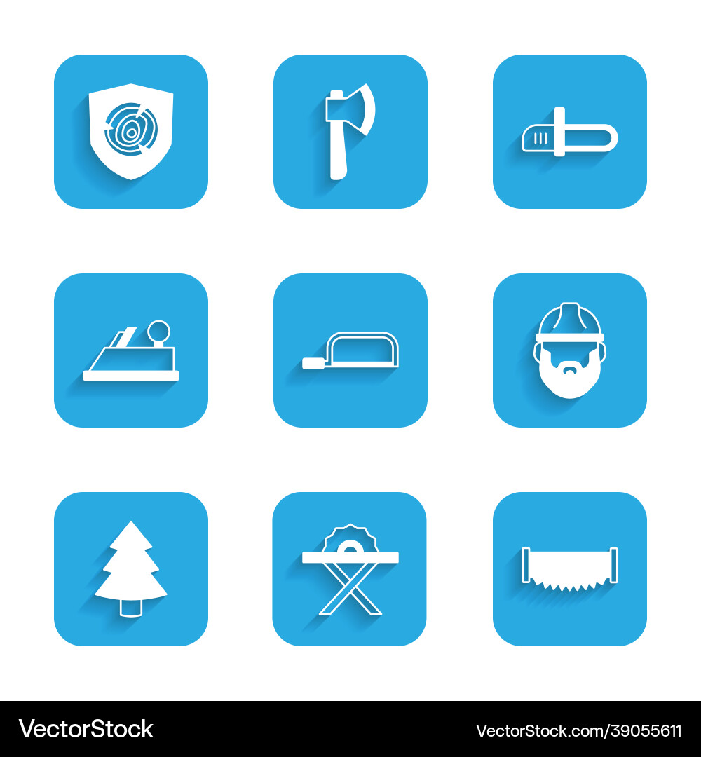 Set hacksaw electric circular two-handed Vector Image
