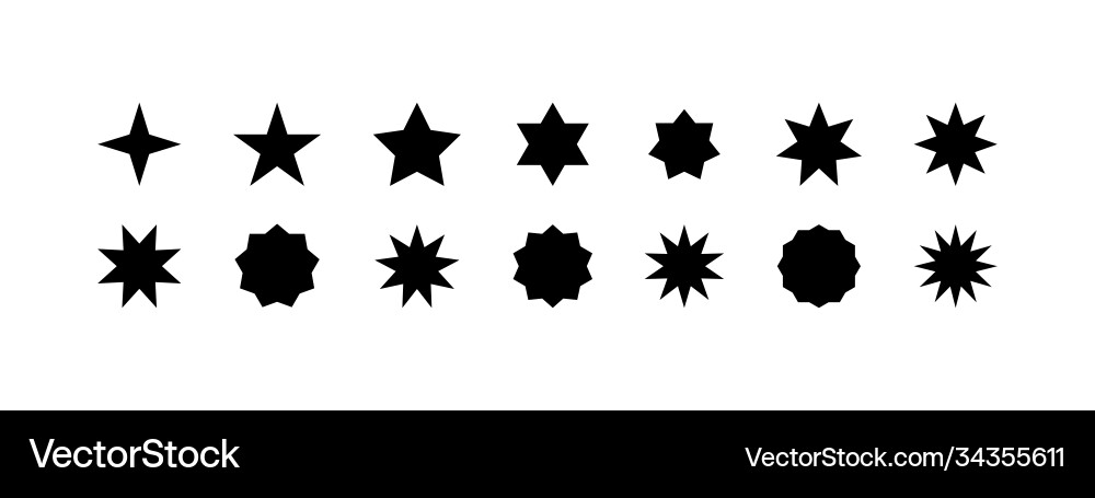 Stars icons isolated star Royalty Free Vector Image