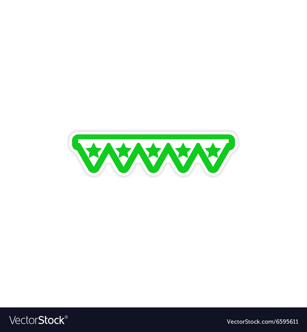 Stylish Paper Sticker On White Background Festive Vector Image