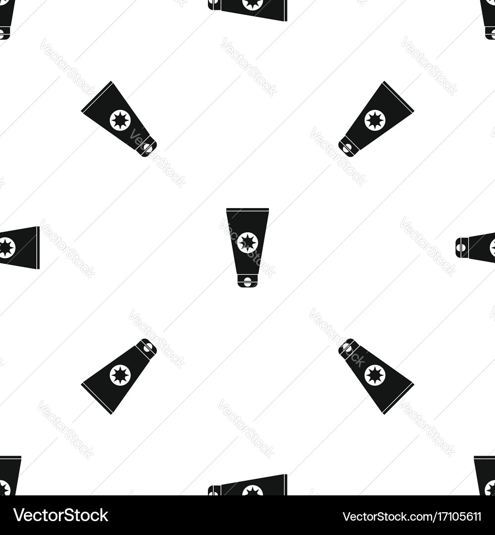 Tube with sunbathing cream pattern seamless black Vector Image