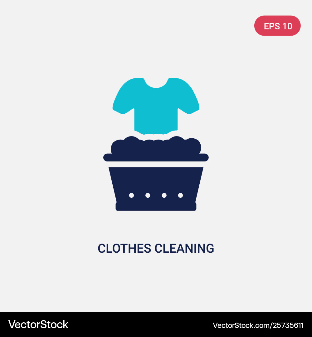 Two color clothes cleaning icon from cleaning Vector Image