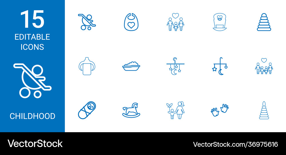 Childhood icons Royalty Free Vector Image - VectorStock