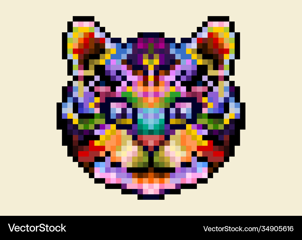 Colorful cute cat tiger isolated Royalty Free Vector Image