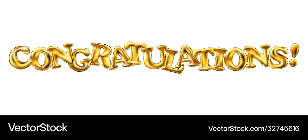 Congratulation gold balloons text decoration party