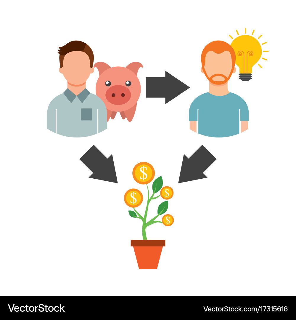 Crowdfunding business project raising monetary Vector Image