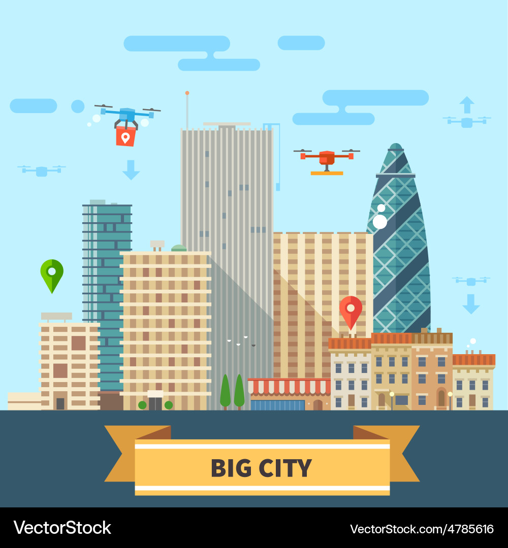 Landscape of the future Royalty Free Vector Image